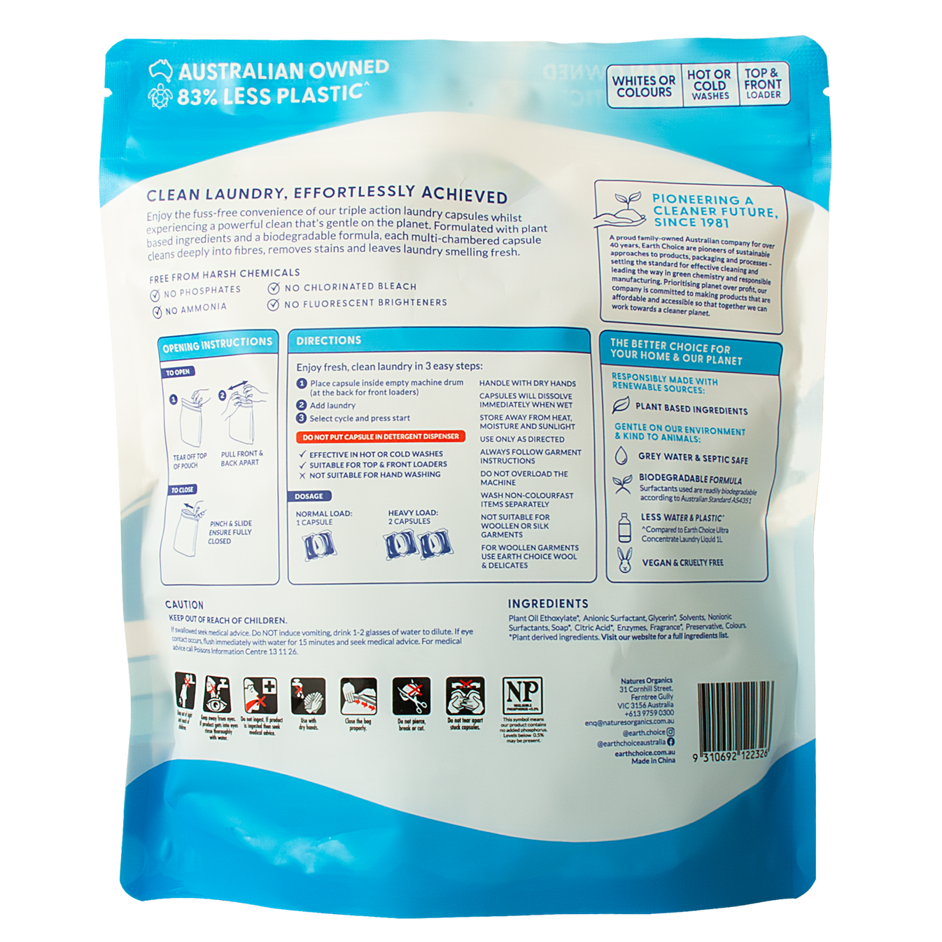 Earth Choice | 3in1 Triple Action Fresh Laundry Capsules 28 Pack
